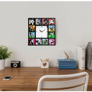 Telesca | Wall Decor | Pepe Le Pew Skunk Big Square Clock With 2 ...